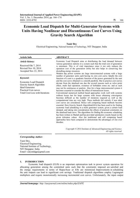 economic load dispatch for multi generator systems with units having
