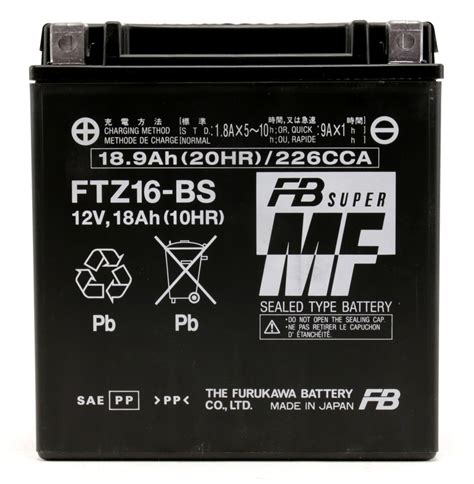 世界的に 古河電池 Furukawa Battery Ftz16 Bs バイク用バッテリー 液入充電済 制御弁式 Vrla 12v Ft
