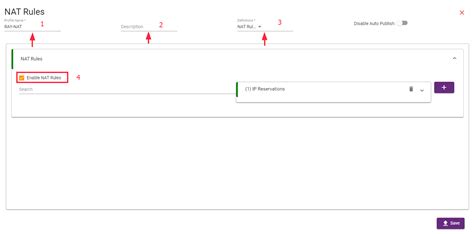 configuration of dnat destination network address translation support