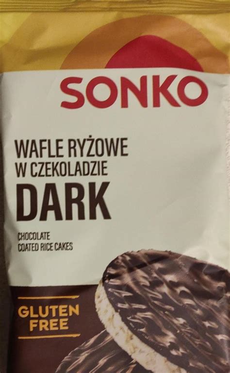 Wafle ryżowe w czekoladzie dark Sonko kalorie kJ i wartości odżywcze