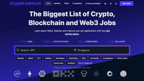 The Crypto Web3 Jobs Platform Of Choice Crypto Jobs List