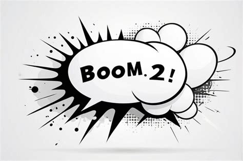Blank boom comic speech bubble on white background Vector AI generated | Premium AI-generated image