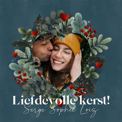 Kerstkaart Hart Zuurstok Kerststukje Kaartje2go
