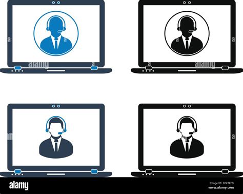 Online Customer Service Icon Flat Style Vector Eps Stock Vector Image
