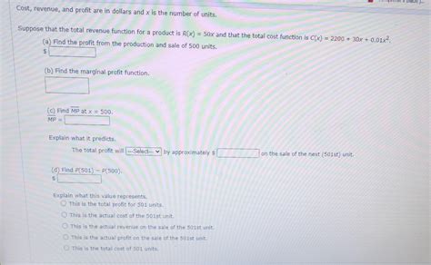 solved dose that the total revenue function for a product is