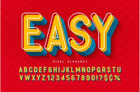 Pixel Vector Alphabet Design MasterBundles