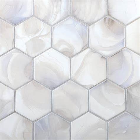 Perla Hot Glass Hexagon Glass Mosaic Floor And Decor