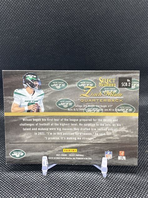 2021 Panini Select Select Certified Rookies Silver Prizm Scr 2 Zach