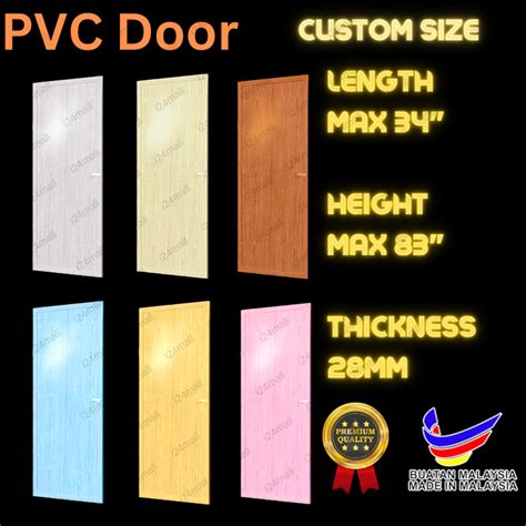 Custom Size Pvc Door Pvc Toilet Door Plastik Pvc Pintu Tandas Bilik Air Pintu Pvc Shopee