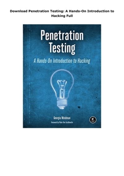 Download Penetration Testing A Hands On Introduction To Hacking Full