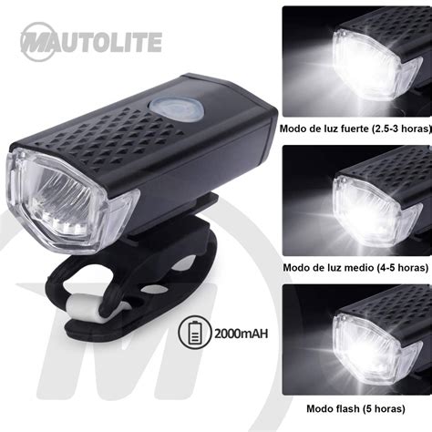 Juego De Luces Recargables Para Bicicletadc 2218 Mautolite