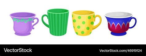 Different Mug And Cups Ceramic For Drink Vector Image