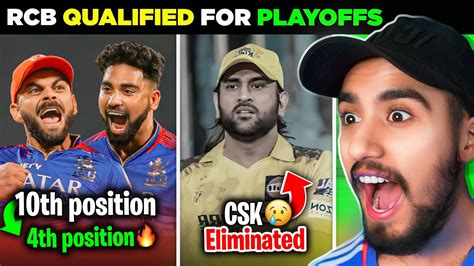 Omg Rcb Qualified For Playoffs 🥹 Kohli Reaction🔥 Csk Eliminated 💔