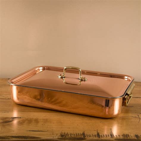 Rectangular Copper Roaster With Lid Navarini