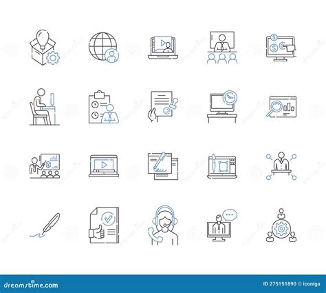 Management And Workflow Outline Icons Collection Workflow Management Planning Organization