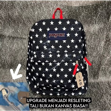 Js Jansport Sport Bags Black Star Original Black Backpack Shopee Thailand