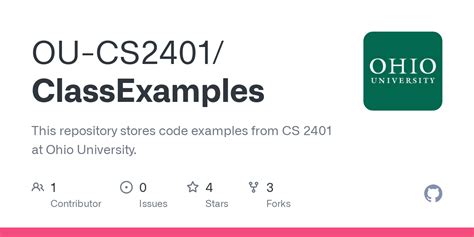 Github Ou Cs2401classexamples This Repository Stores Code Examples