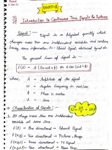 Basic Signal And System Class Notes Pdf Pdf