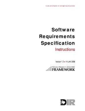 Fillable Online SOFTWARE REQUIREMENTS SPECIFICATION INSTRUCTIONS Fax Email Print PdfFiller