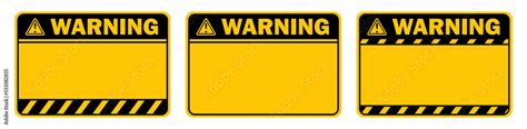 Yellow Warning Caution Sign Text Space Area Message Box Sticker Label