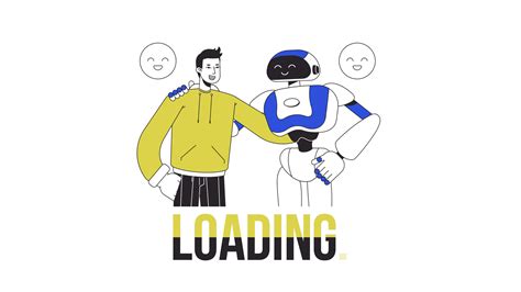 Ai Human Collab Loader Animation Working With Robot Together Flash