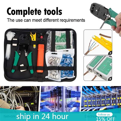 10pcs Set Network Cable Tester Wire Crimping LAN RJ45 RJ11 Tool Set Wire Stripper LAN Tester Set