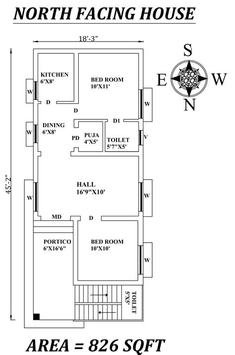 30 X55 Amazing North Facing 2bhk House Plan As Per Va Vrogue Co