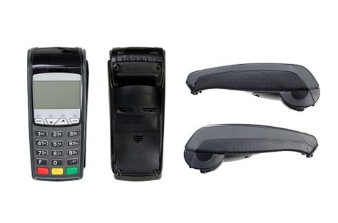 Terminal Pembayaran Terisolasi Di Atas Putih Atas Bawah Sisi Tekstur Foto Stok Unduh Gambar