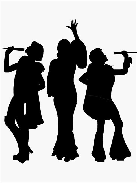 Three Women Are Silhouetted Against A White Background