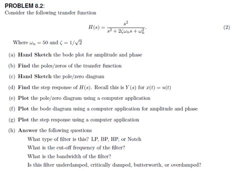 problem 8 2 consider the following transfer function