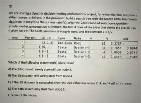 Solved We Are Solving A Dynamic Decision Making Problem For Chegg
