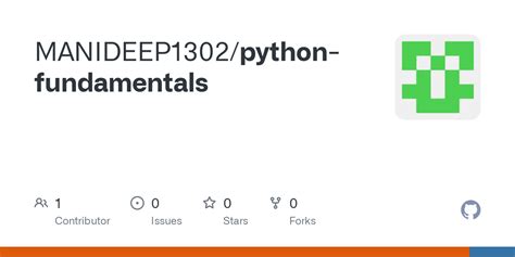 Github Manideep Python Fundamentals