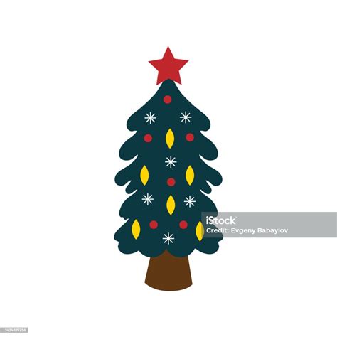흰색 배경에 축제 장식 된 크리스마스 트리의 추상적 인 그림 벡터 0명에 대한 스톡 벡터 아트 및 기타 이미지 0명 12월 1위 Istock
