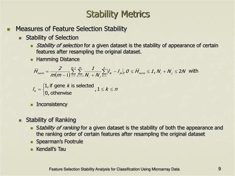 Ppt Feature Selection Stability Analysis For Classification Using