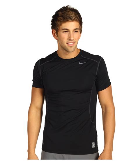 Lyst Nike Pro Combat Fitted S S Crew In Black For Men