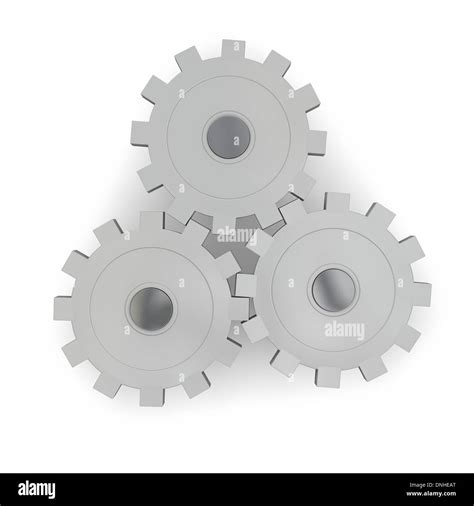 Steel Cogs Isolated On White Background Stock Photo Alamy