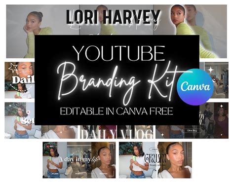 DIY TRENDY Youtube Branding Kit Editable Banner Intro Outro And