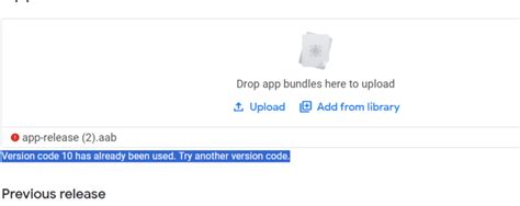 App Version Error Message