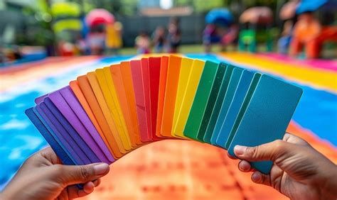 A Rainbow Colored Stack Of Rainbow Colored Books With People In The