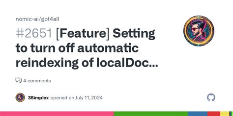 Feature Setting To Turn Off Automatic Reindexing Of Localdocs