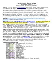 Syllabus OR 531 Fall 2018 Woodaman Docx OR 531 Analytics Decision