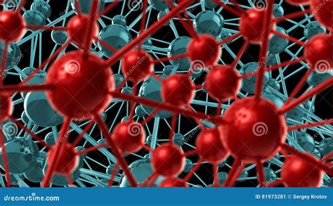 Red And Green Molecular Geometric Chaos Abstract Structure Science Technology Network