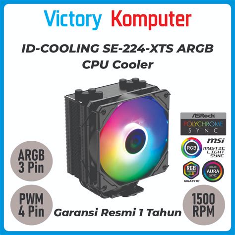 Id Cooling SE 224 XTS ARGB CPU Cooler Intel AMD HSF Tower Shopee