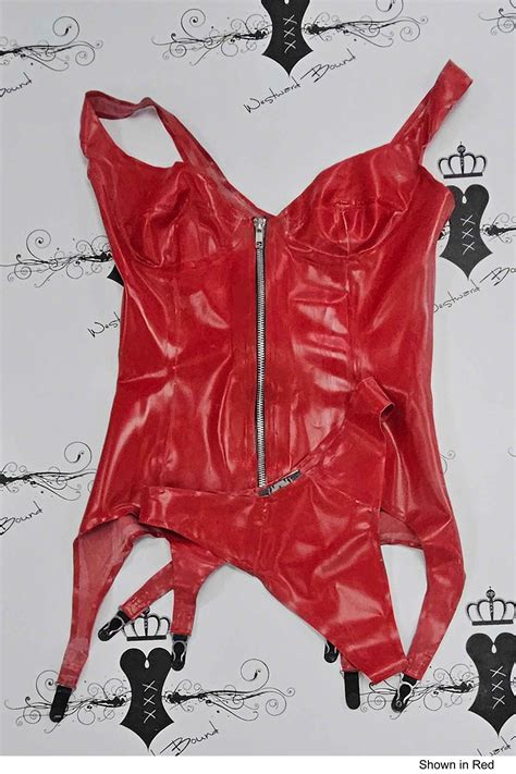 R0397 R0105 Azalea Corselet Latex Rubber And Thong Set Sizes Still