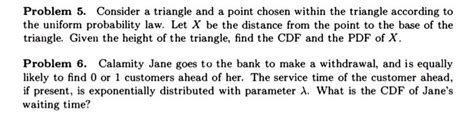 Solved Problem Consider A Triangle And A Point Chosen Chegg