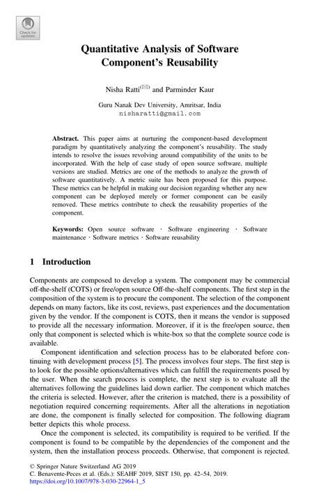 Pdf Quantitative Analysis Of Software Components Reusability