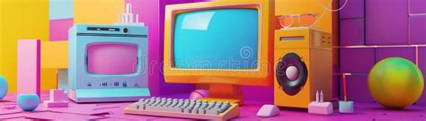 21 3d Model Of A Computer Icon In A Vibrant Illustration Style Stock