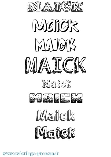 Coloriage Du Prénom Maick à Imprimer Ou Télécharger Facilement