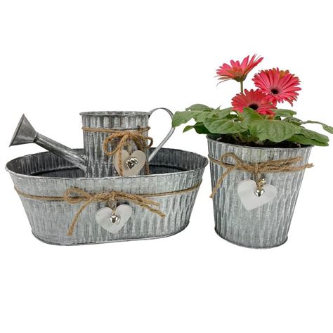Online Fuchs Blumentopf 3er Set Mit Herz And Anhänger Übertopf