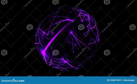Abstract Plexus Technology Science On Rotating Sphere Concept Stock
